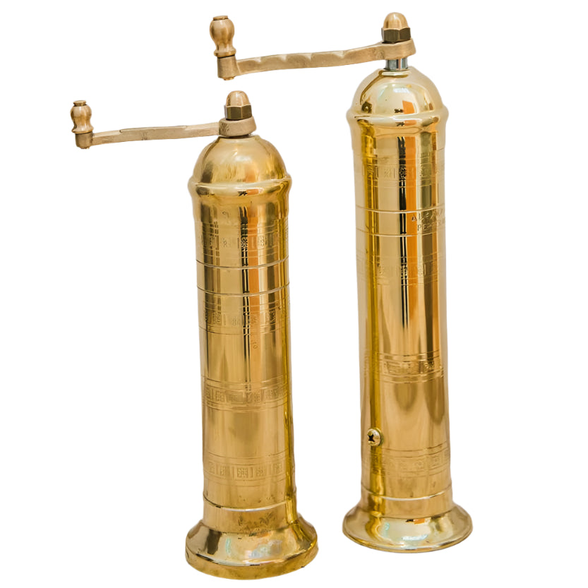 European Brass Salt and Pepper Mill Set - Handcrafted in Greece – Cove Home