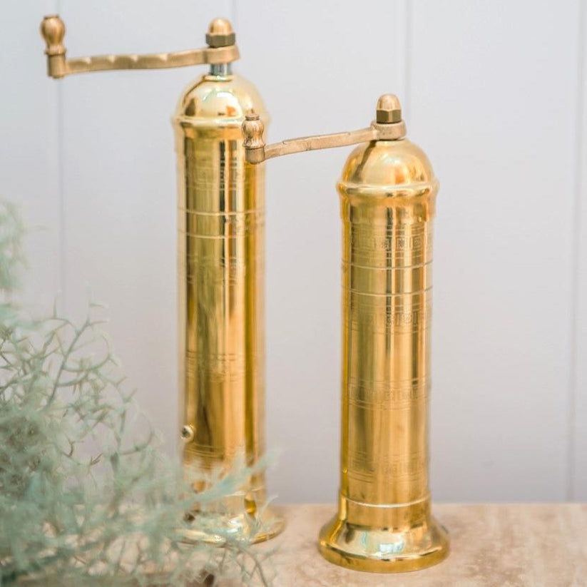 European Brass Salt and Pepper Mill Set - Handcrafted in Greece – Cove Home